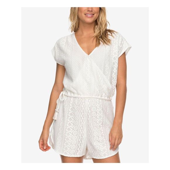 Roxy | Pants & Jumpsuits | Nwt Roxy Womens Ivory Lace Short Sleeve V ...